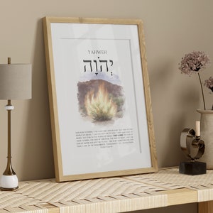 Hebrew Name of God Jehovah Yahweh YHWH Illustration Wall Art Printable ...