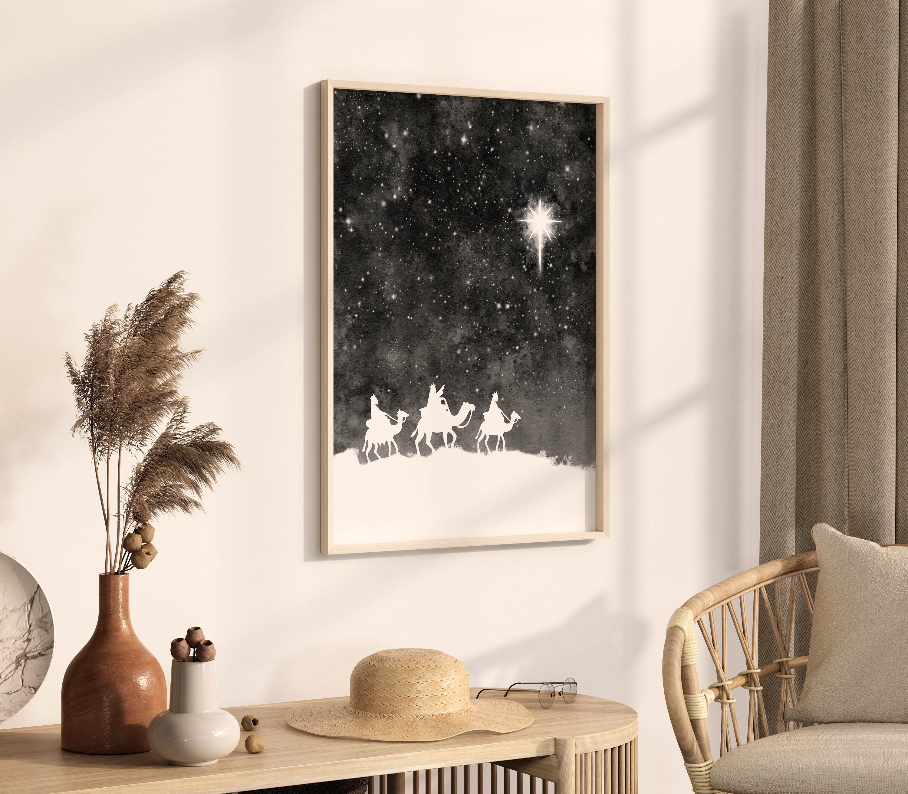 Star of Bethlehem 3 Wise Men Christian Printable Wall Art - Etsy