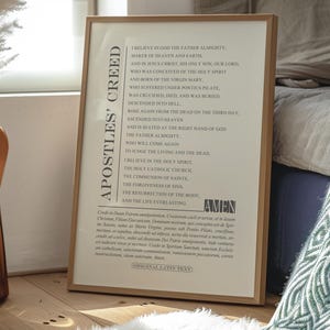 Apostles' Creed Wall Art Printable, Christian Doctrine Modern ...