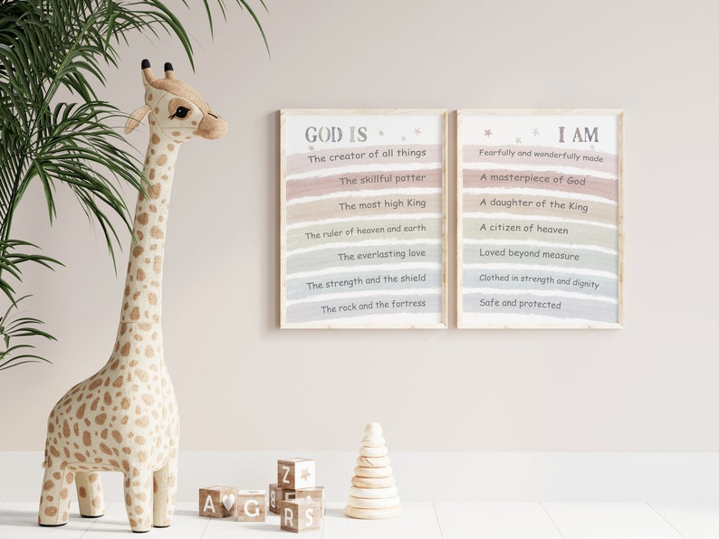 Who God is & Who I Am Christian Kids Affirmation Printable - Etsy