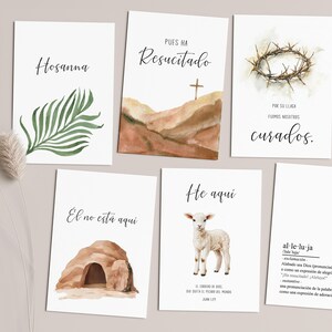 Spanish Easter Story Bible Verse Wall Art Printable Set of 6, Modern ...