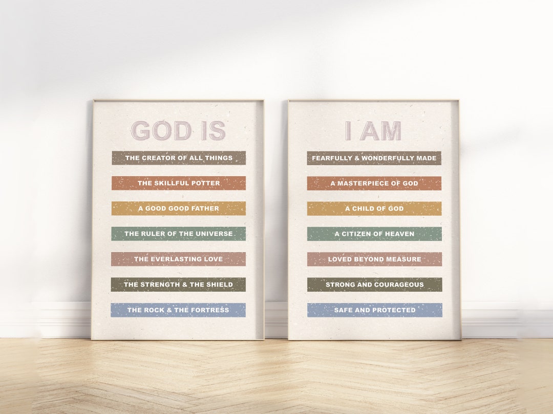 Identity in Christ Kids Affirmation Bible Verse Printable Wall Art, Set ...