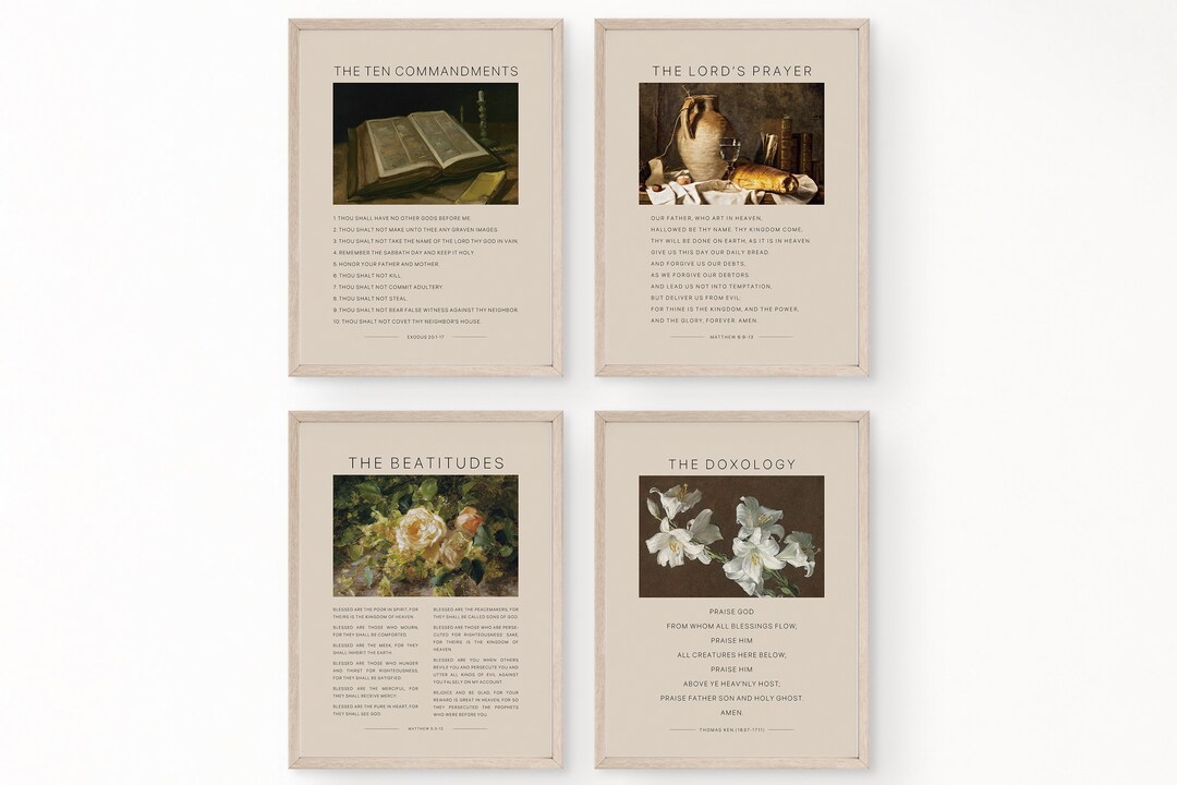 The Lord's Prayer, Beatitudes, Ten Commandments, Doxology Bible Verse ...