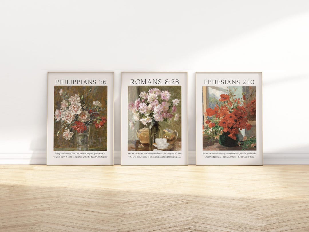 God's Work and His Plan Bible Verse Wall Art Printable Gallery Set of 3 ...