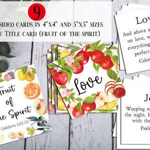 Fruit of the Spirit Bible Verse Cards Printable Set of 10, Galatians 5: ...