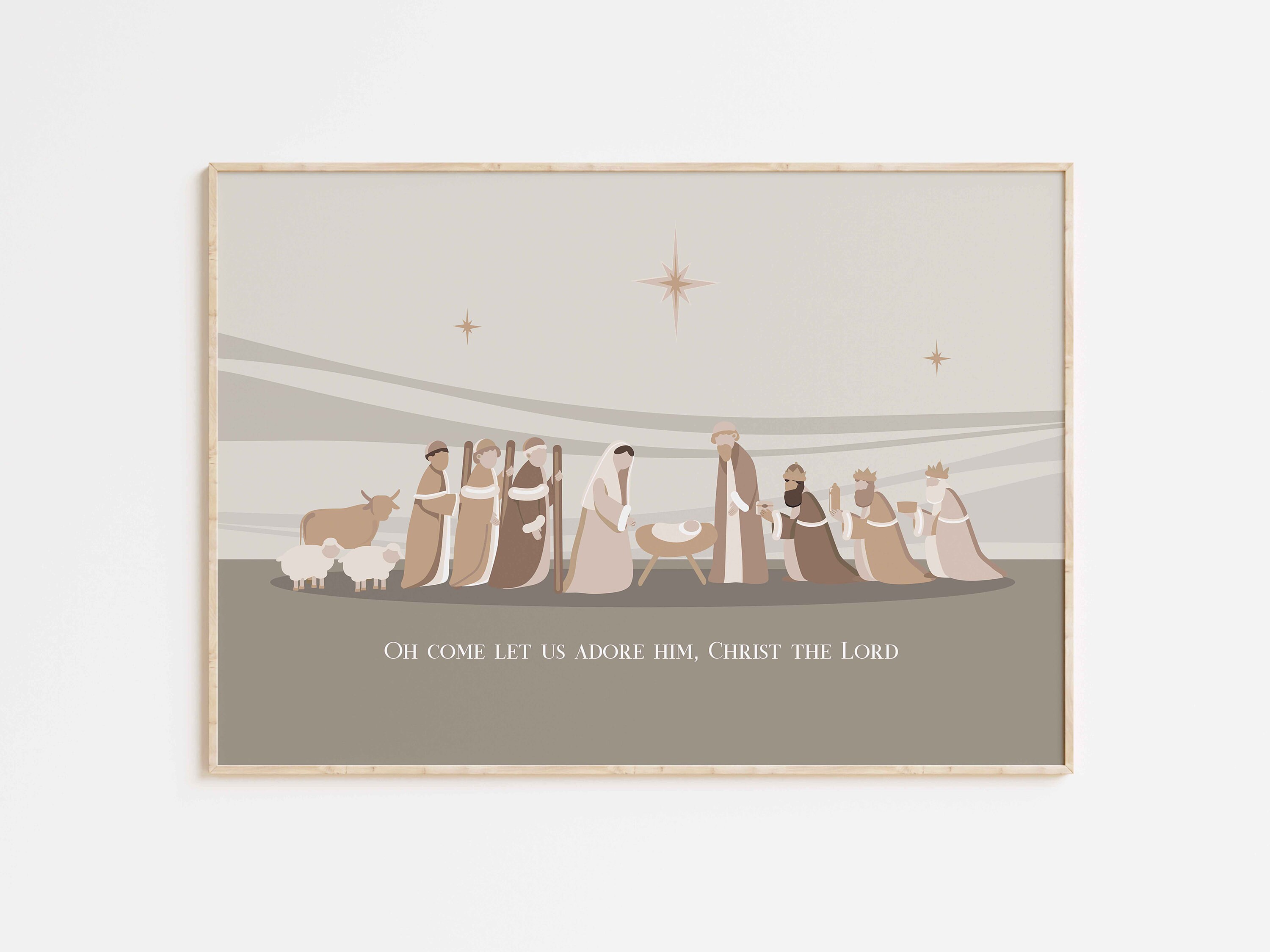 Nativity Scene Christmas Bible Verse Printable Wall Art Oh - Etsy