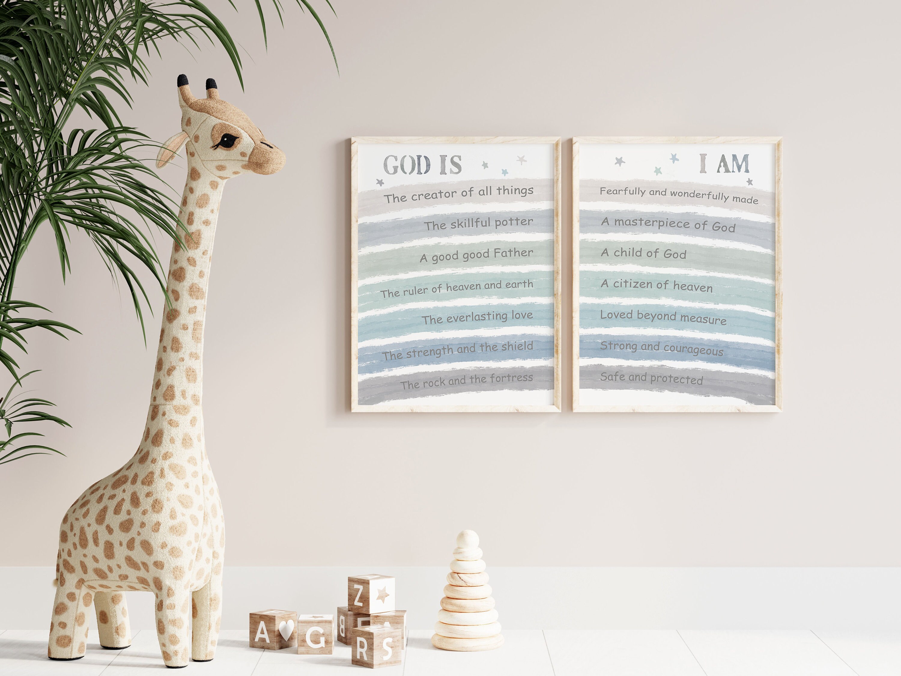 God is & I Am Christian Kids Positive Affirmation Printable - Etsy