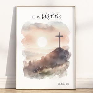 Christian Easter Bible Verse Wall Art Printable Set of 3, Religious ...