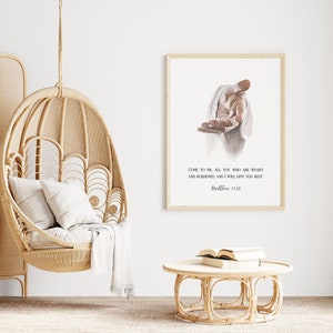 Matthew 11 28 Bible Verse Printable Wall Art, Come to Me, All You Who ...