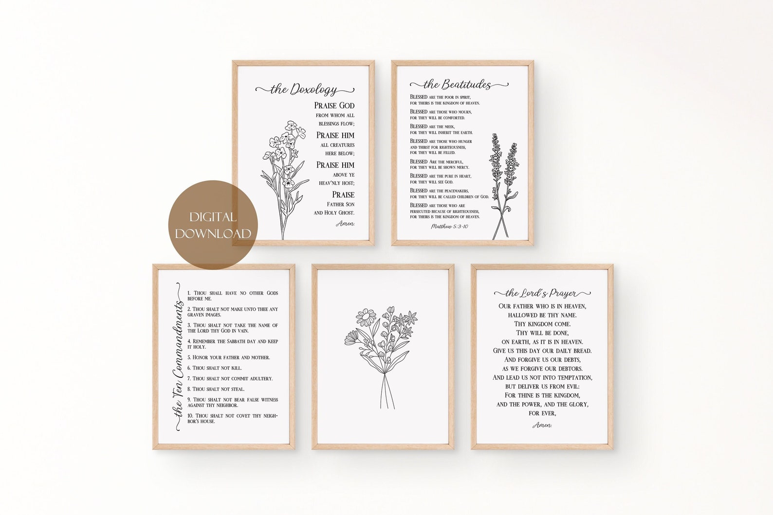The Ten Commandments the Doxology the Beatitudes the - Etsy