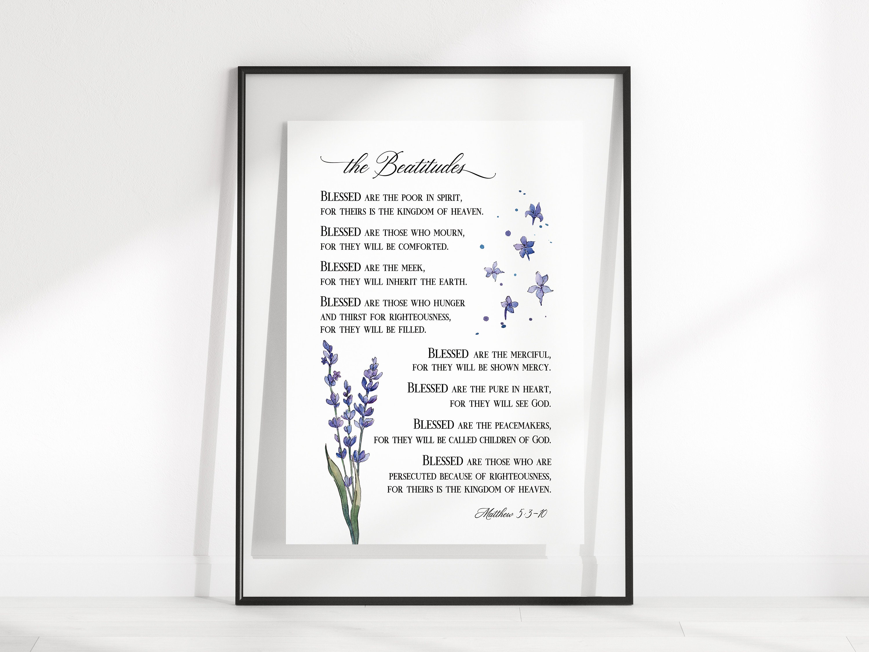 The Beatitudes Matthew 5:3-10 Bible Verse Printable Wall Art - Etsy