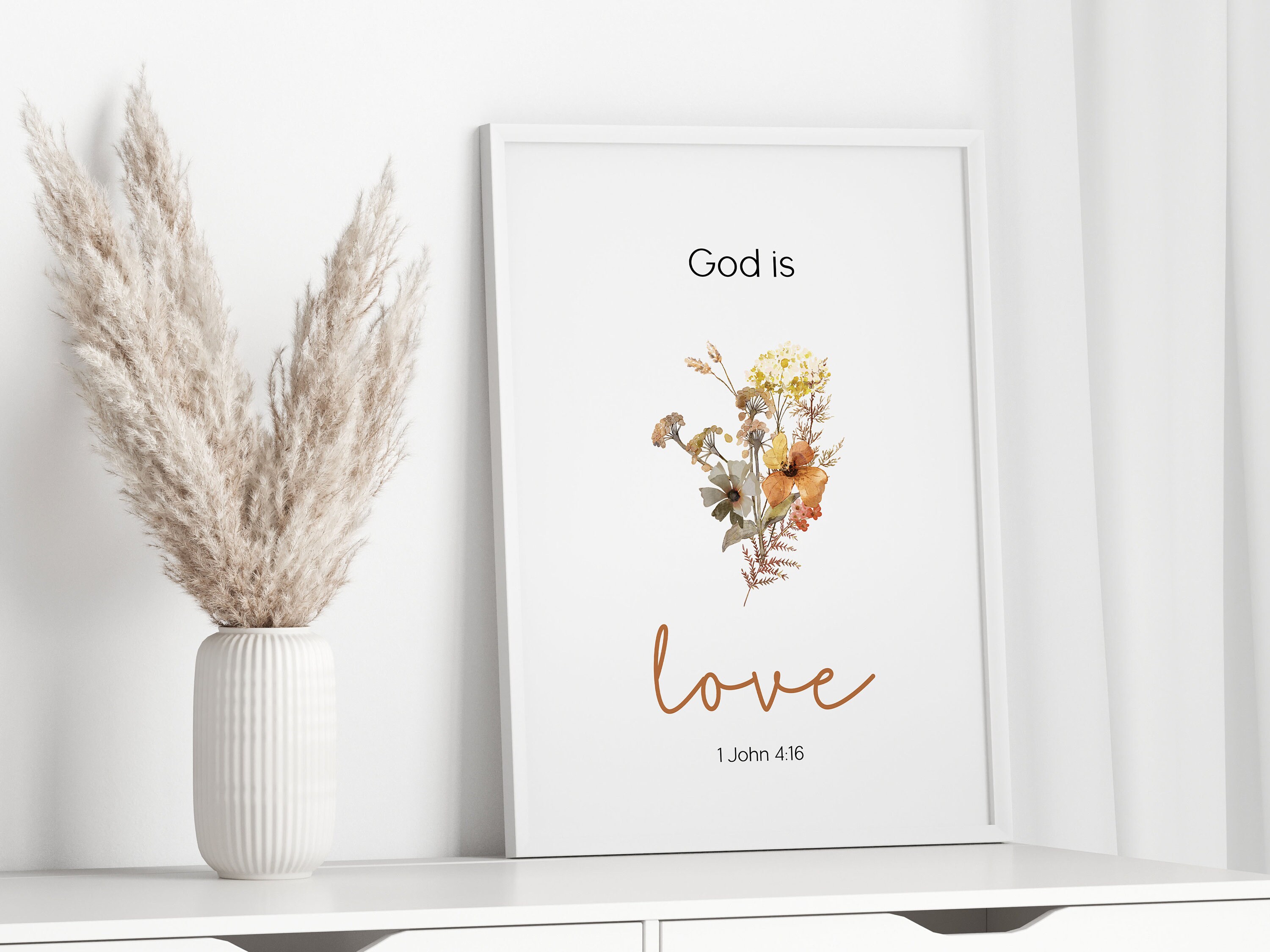 1 John 4:16 God is Love Bible Verse Wall Art Printable Modern - Etsy