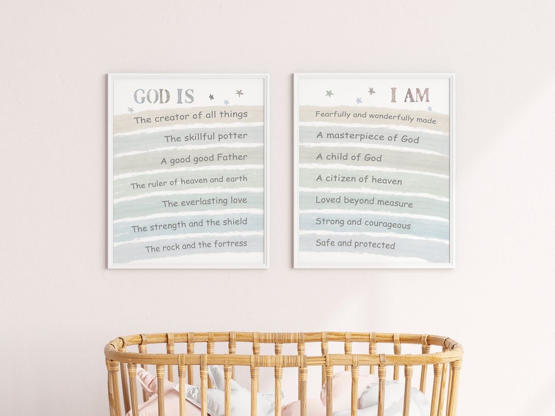Who God is & Who I Am Christian Kids Affirmation Printable - Etsy