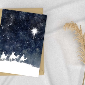 Star of Bethlehem 3 Wise Men Christian Printable Wall Art, Modern ...