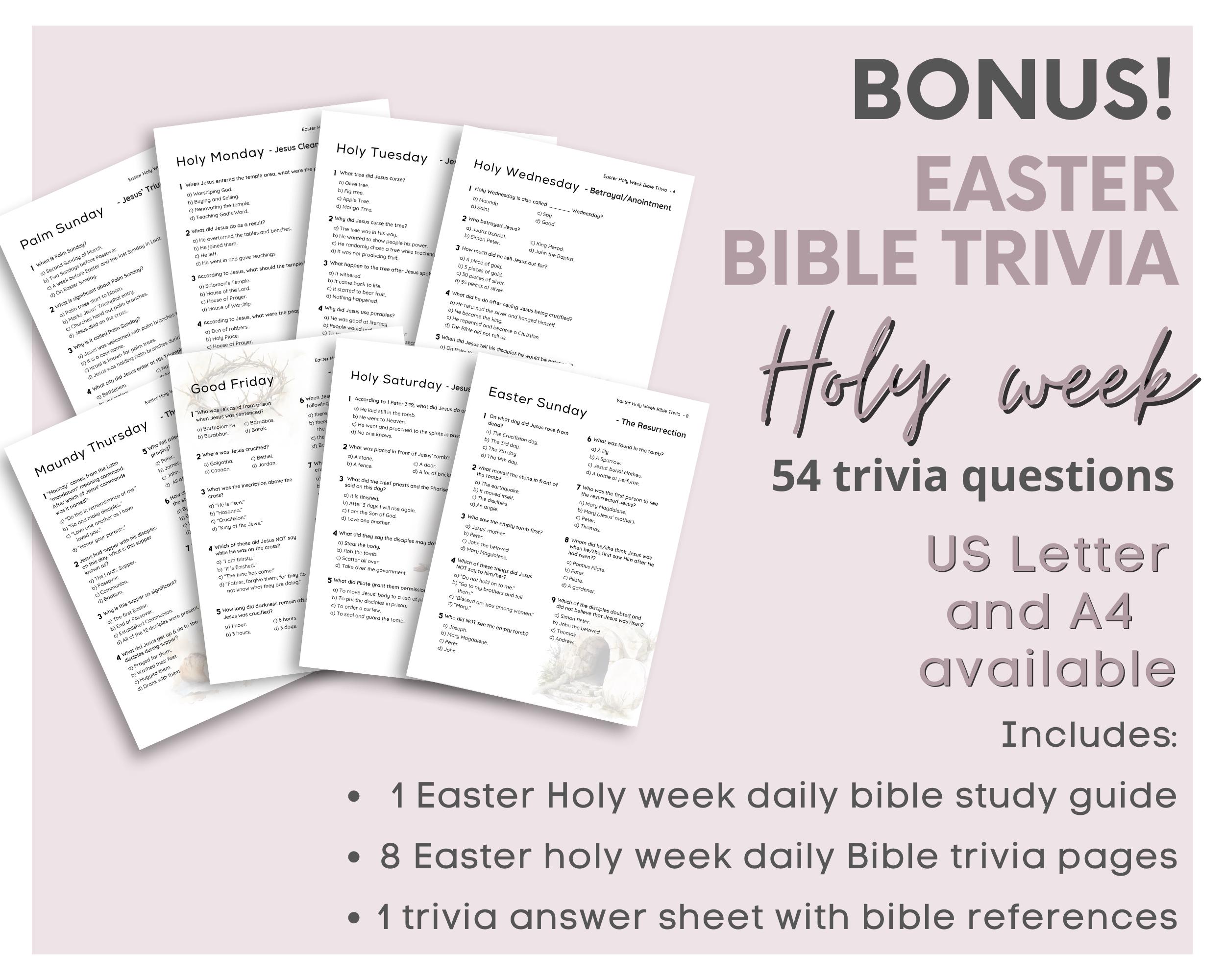 Christian Holy Week Easter Story Cards Printable Wall Art, Religious ...