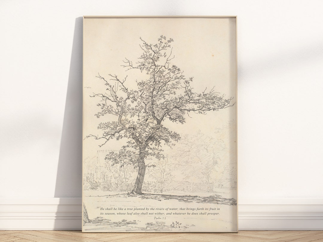 Psalm 1:3 He Shall Be Like a Tree Bible Verse Wall Art Printable ...