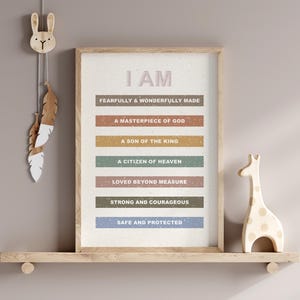 Identity in Christ Kids Affirmation Bible Verse Printable Wall Art, Set ...
