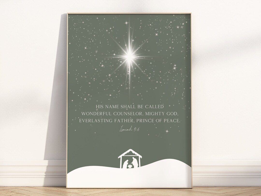 Isaiah 9:6 Christmas Nativity Scene Printable, His Name Shall Be Called ...