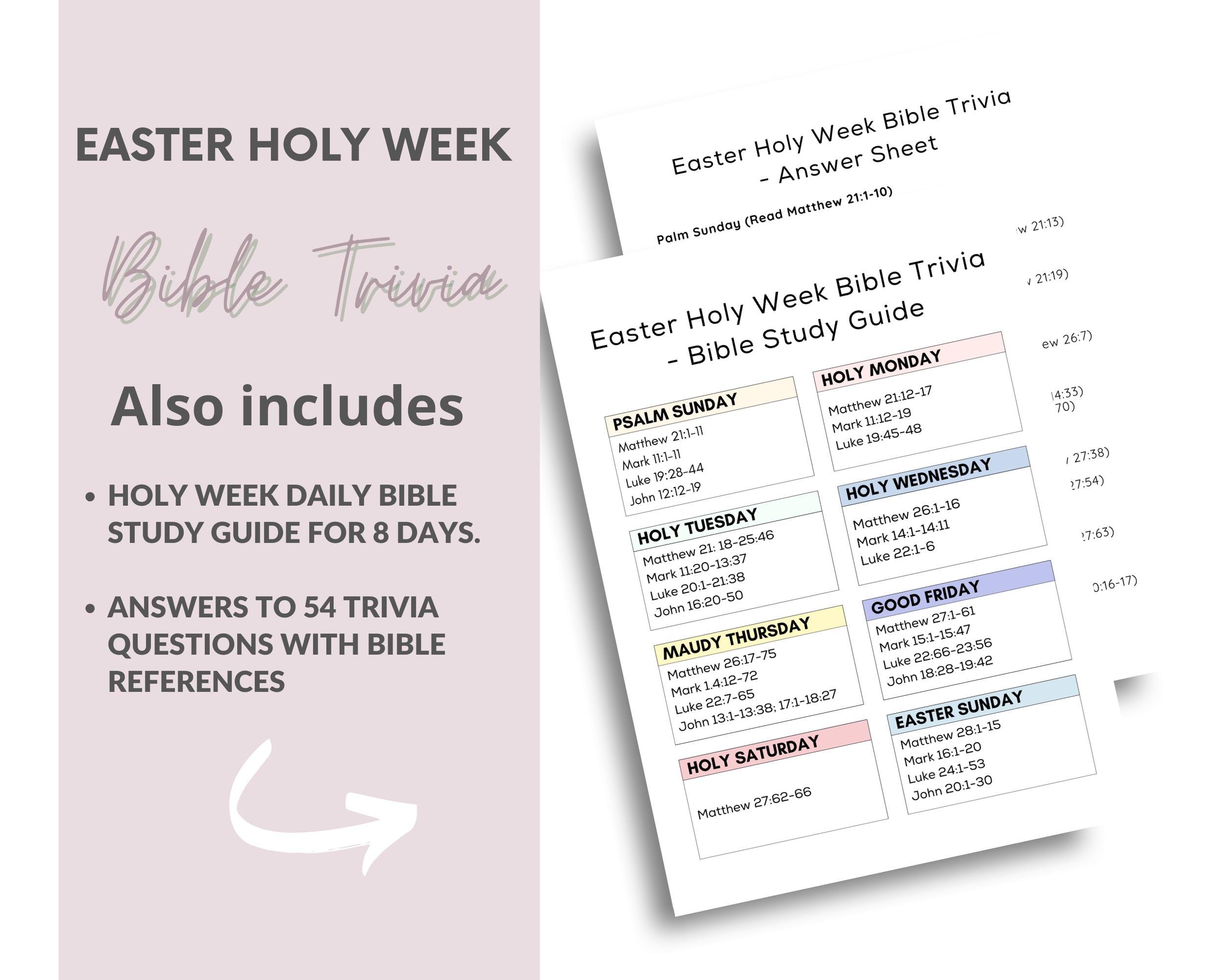 Christian Holy Week Easter Story Card Printable, Religious Watercolor ...