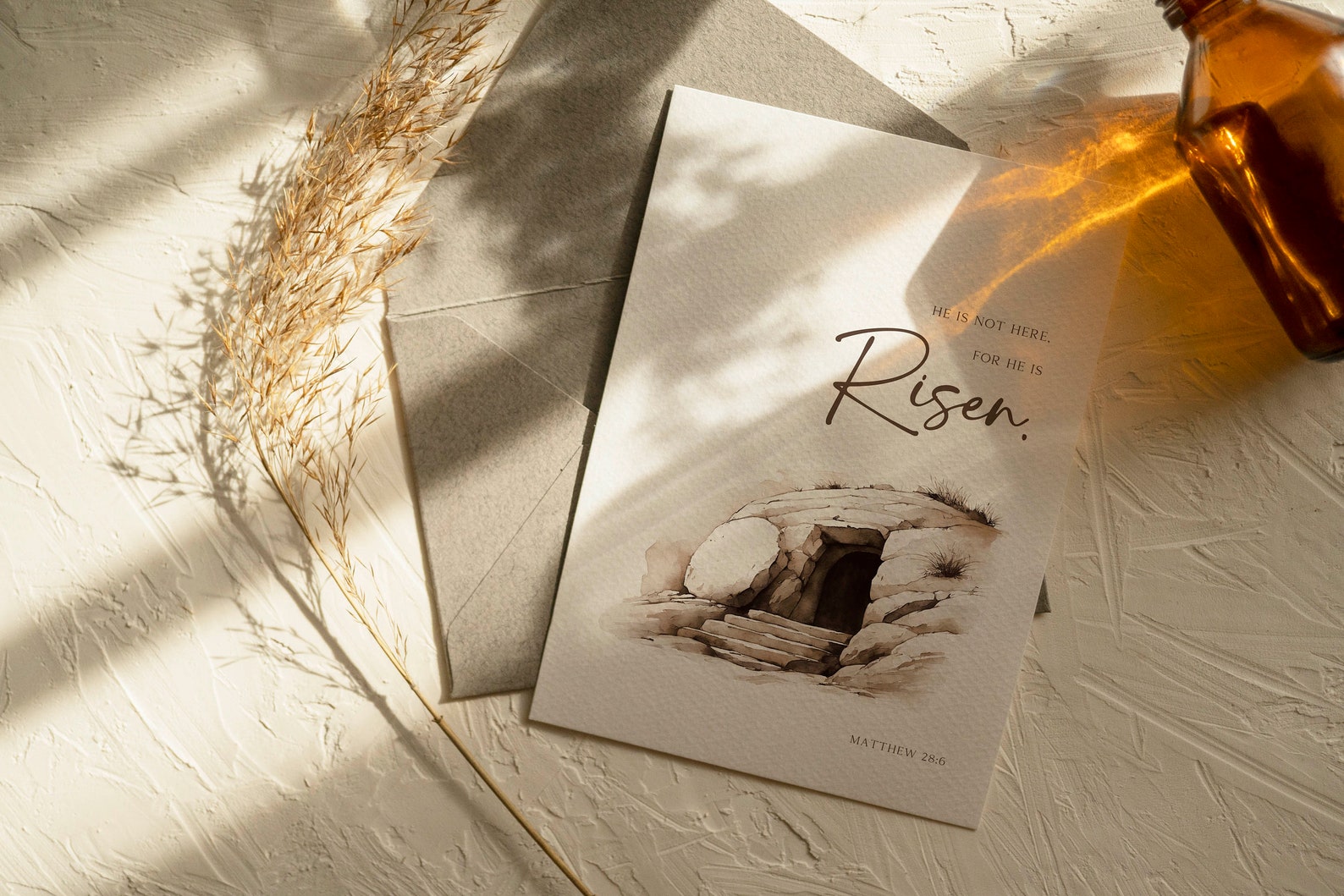 Jesus Empty Tomb Bible Verse Wall Art Printable, Christian Religious He ...