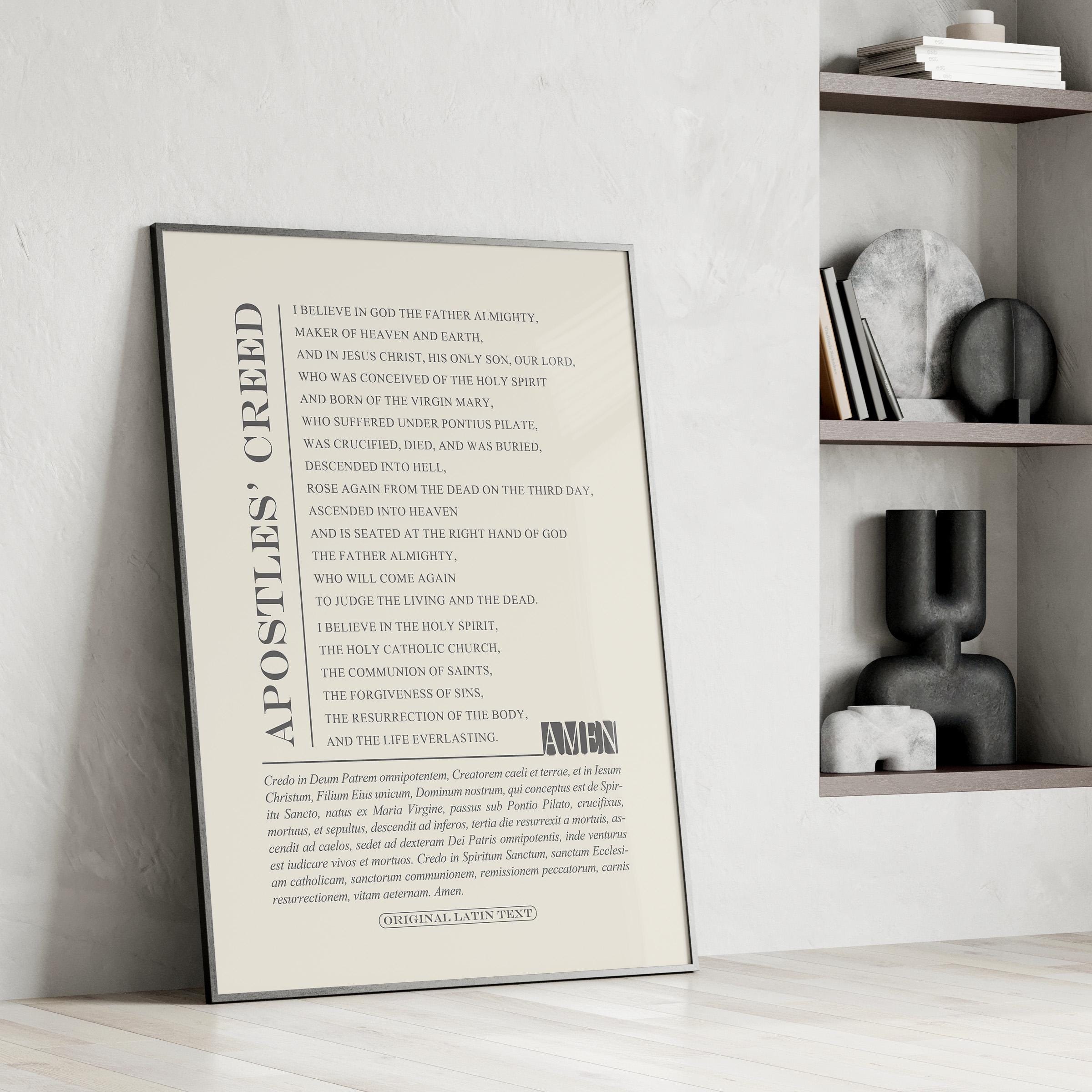 Apostles' Creed Wall Art Printable, Christian Doctrine Modern ...