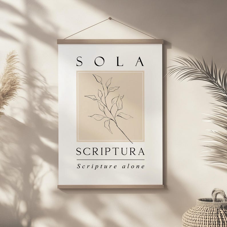 The 5 Solas of the Reformation Printable Wall Art, Christian Boho Latin ...