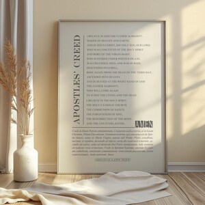 Apostles' Creed Wall Art Printable, Christian Doctrine Modern ...