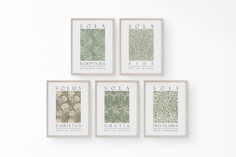 The 5 Solas of the Reformation Printable Wall Art/christian Vintage ...