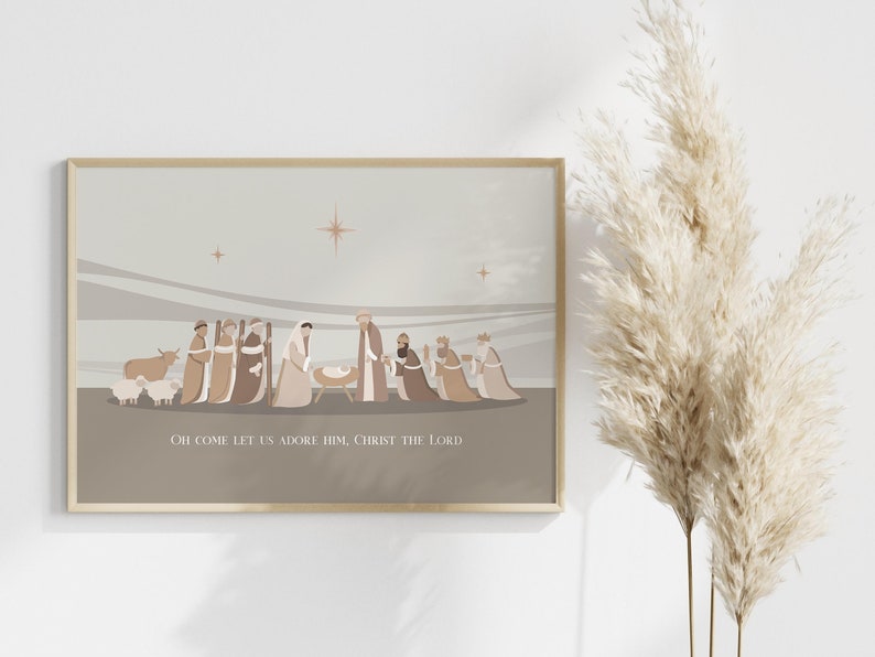 Nativity Scene Christmas Bible Verse Printable Wall Art Oh - Etsy