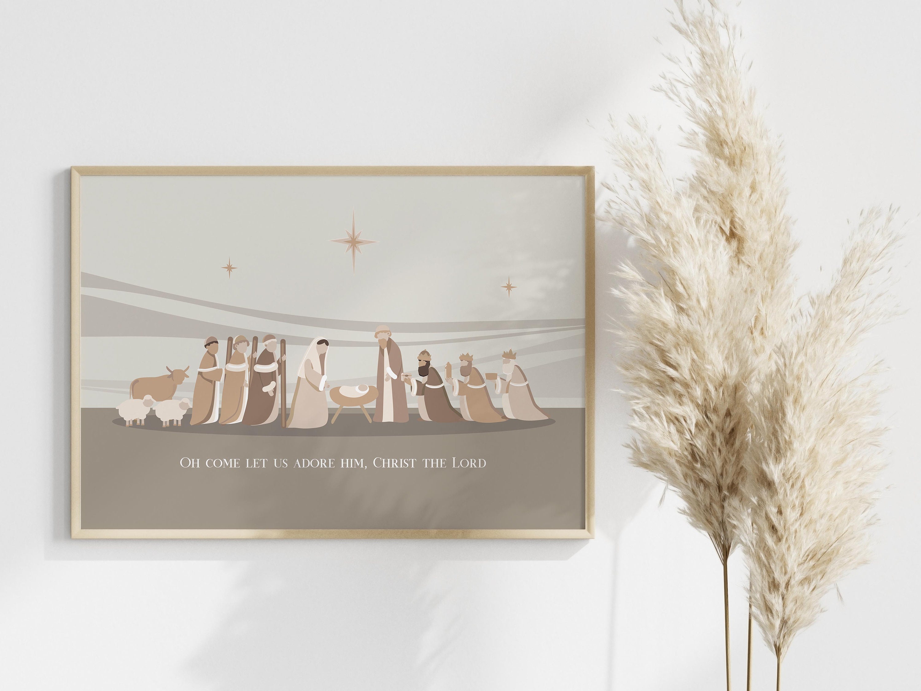 Nativity Scene Christmas Bible Verse Printable Wall Art Oh - Etsy