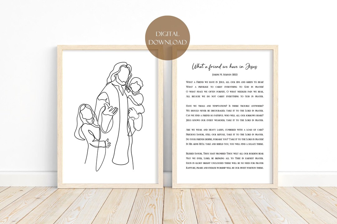 What a Friend We Have in Jesus Lyrics Printable Wall Art, Set of 2 ...