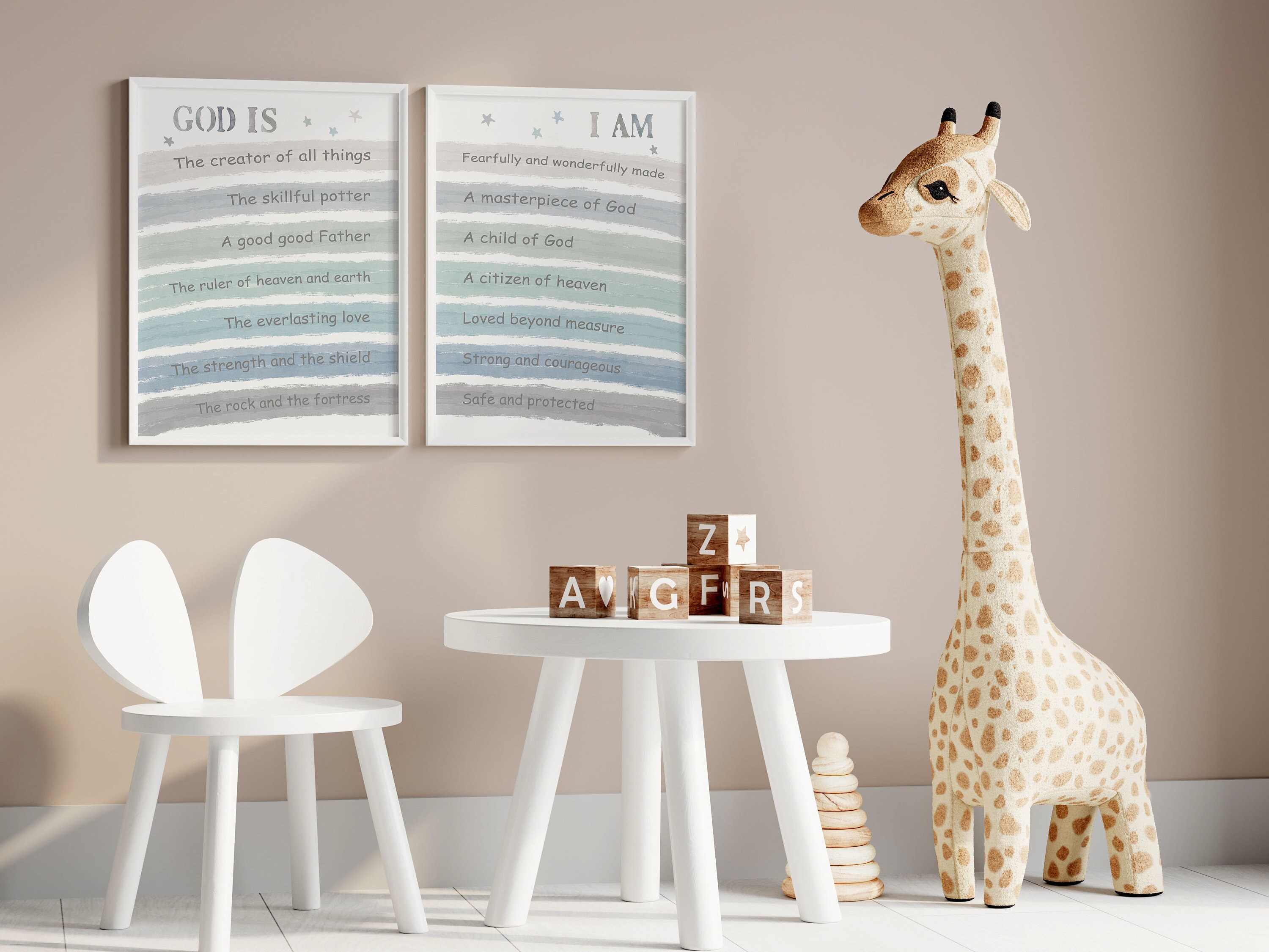 God is & I Am Christian Kids Positive Affirmation Printable - Etsy