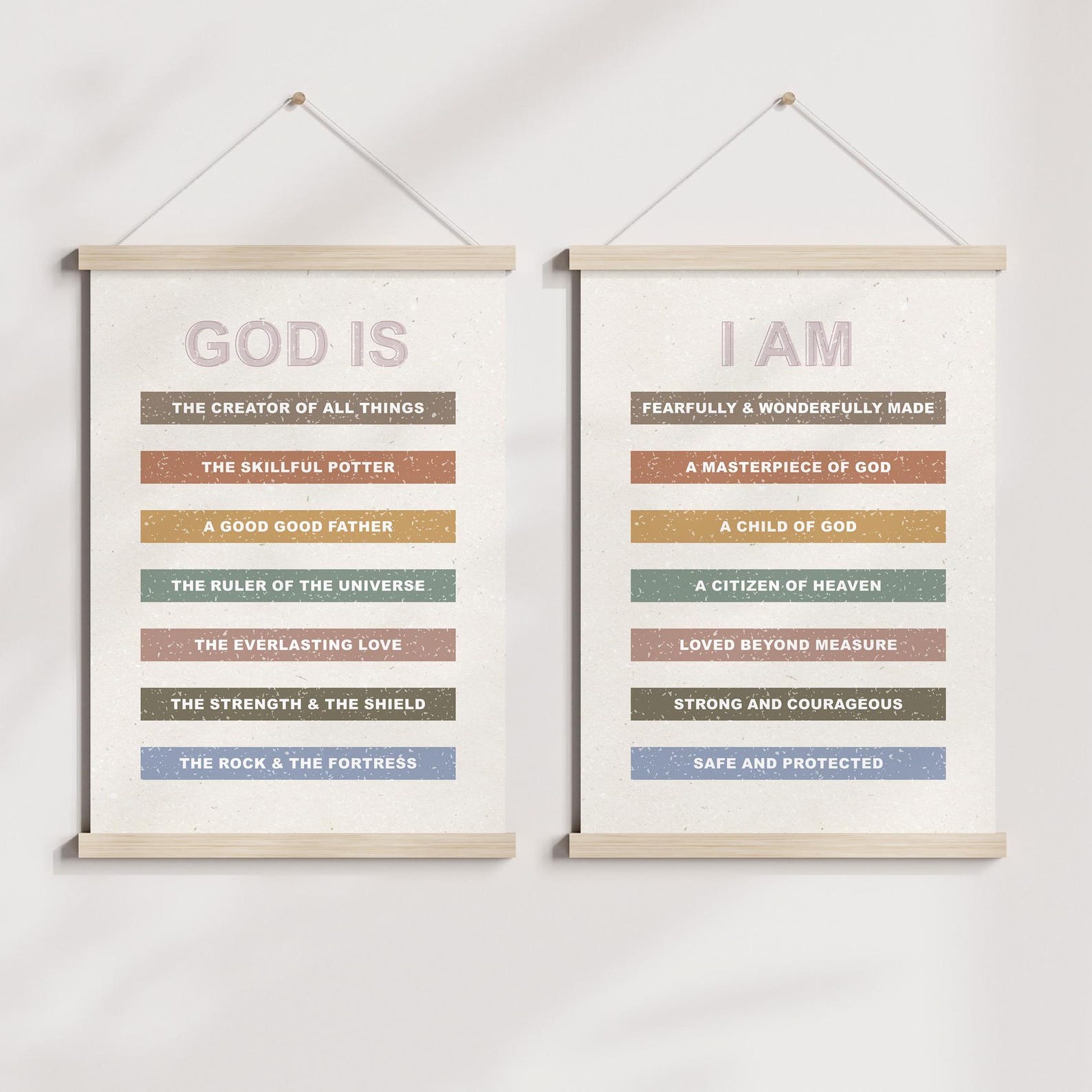 Identity in Christ Kids Affirmation Bible Verse Printable Wall Art, Set ...