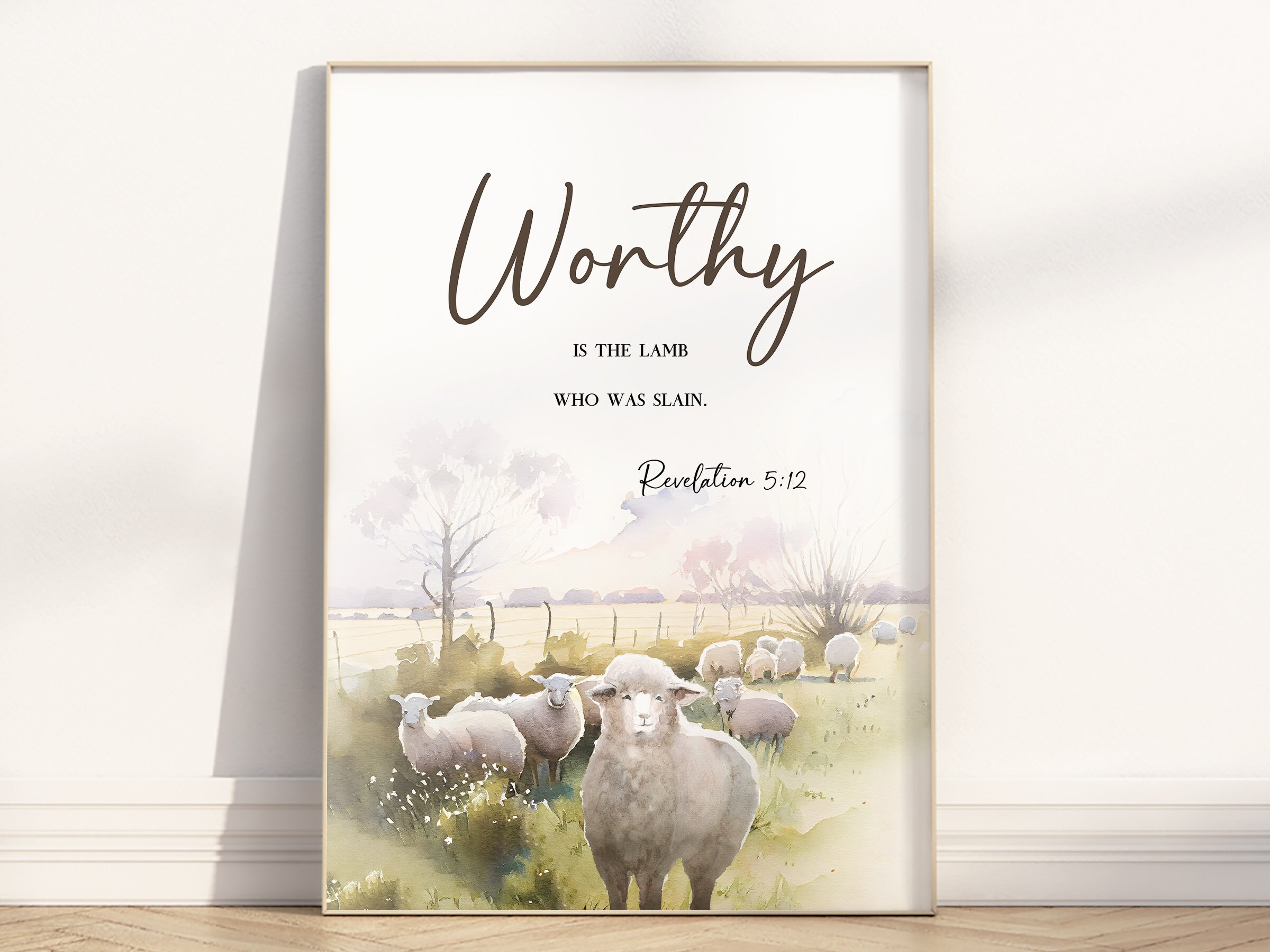 Worthy is the Lamb Who Was Slain Bible Verse Printable Wall - Etsy