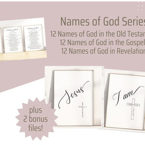 Names of God Bundle, Old & New Testament Gospel Revelation Bible Verse ...