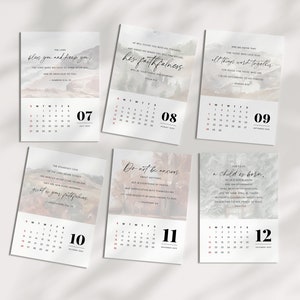 2025 Monthly Bible Verse Desk Calendar Printable, Christian Watercolor ...