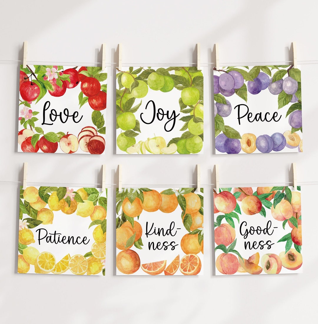 Fruit of the Spirit Bible Verse Cards Printable Set of 10, Galatians 5: ...