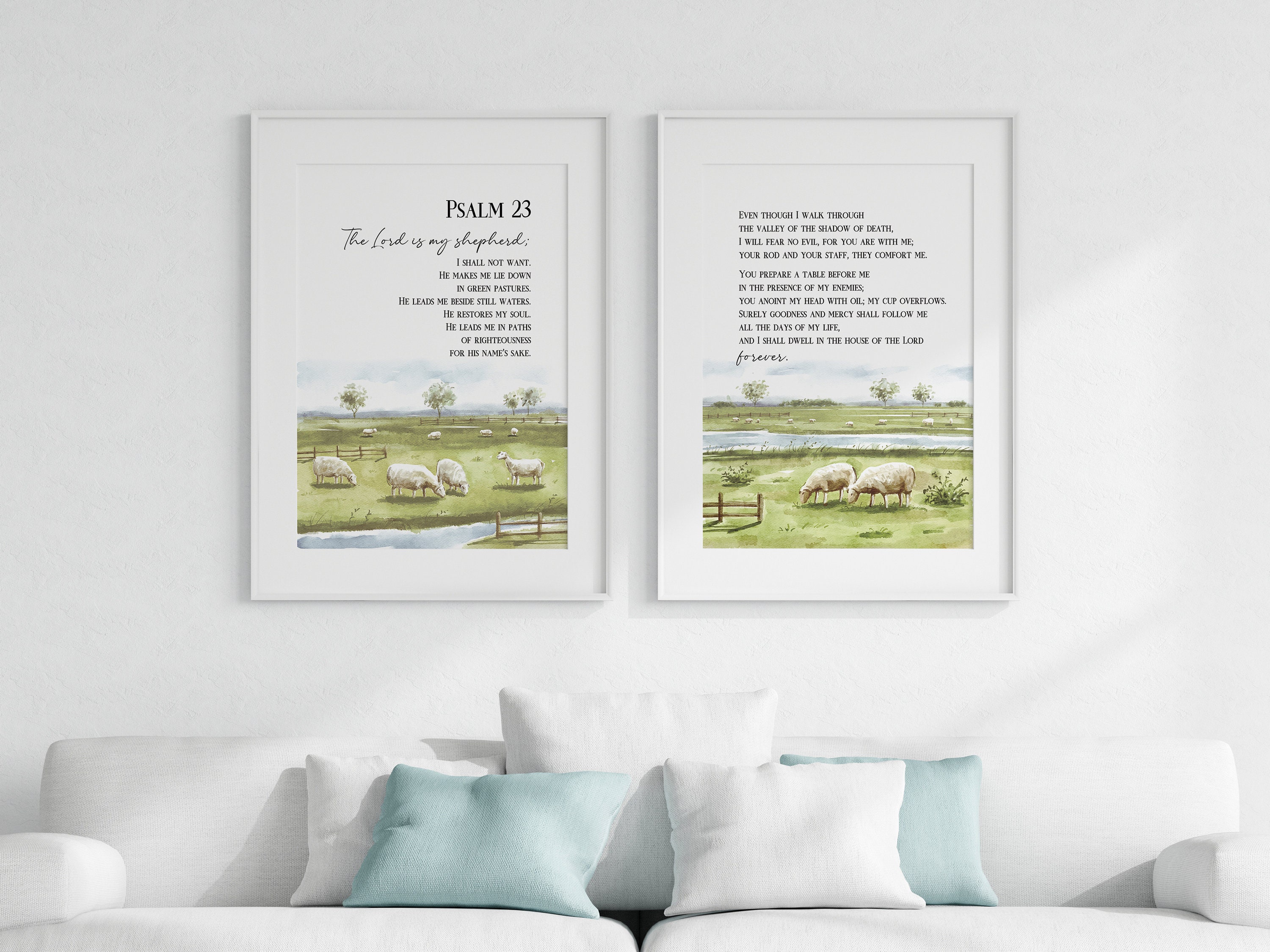 Psalm 23 the Lord is My Shepherd Bible Verse Printable Wall - Etsy