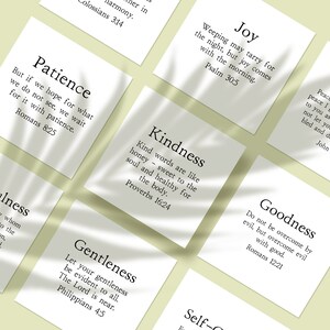 Fruit of the Spirit Bible Verse Cards Printable Set of 10, Galatians 5: ...