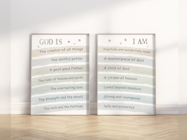 Who God is & Who I Am Christian Kids Affirmation Printable - Etsy