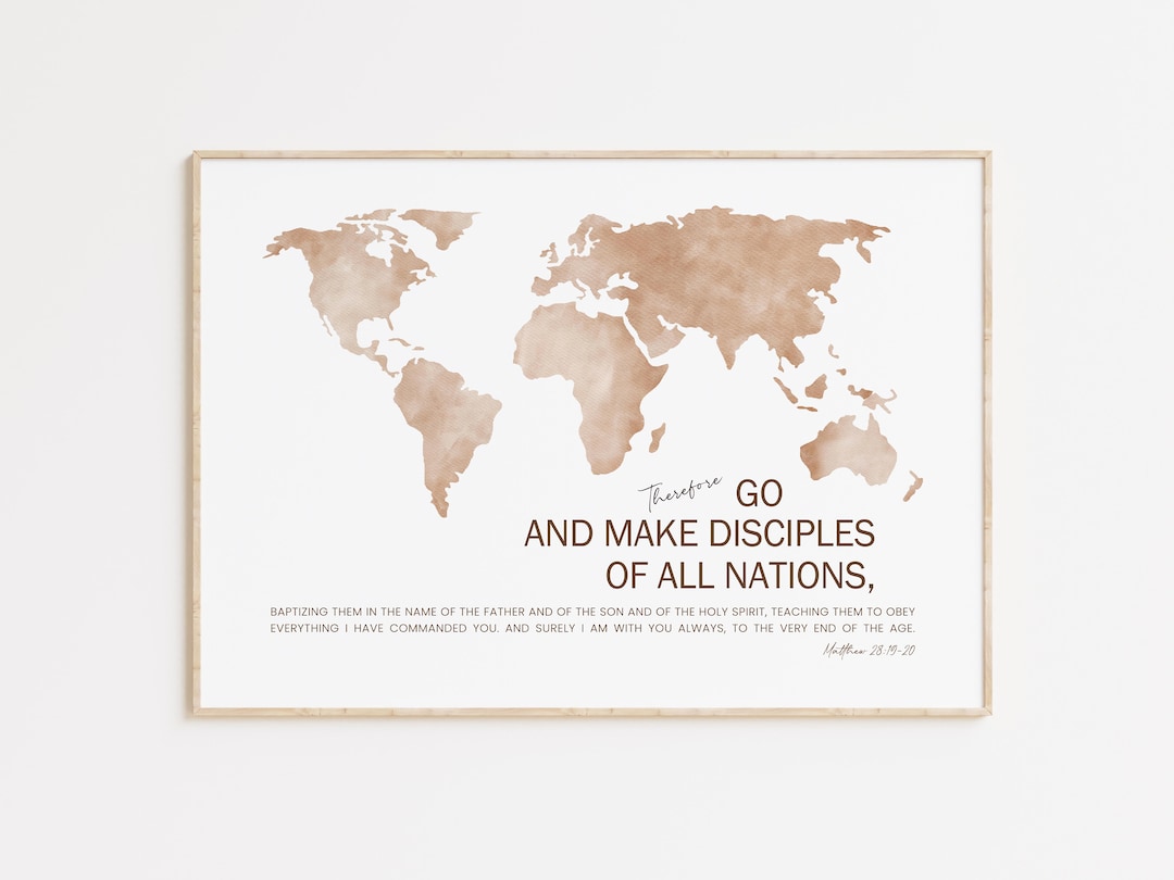 The Great Commission Bible Verse Printable Wall Art, Matthew 28:19-20 ...