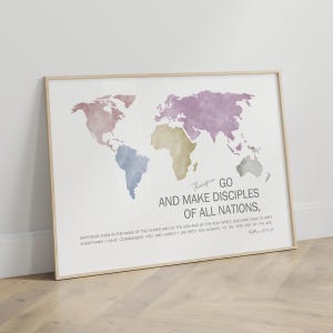 The Great Commission Bible Verse Printable Wall Art, Matthew 28:19-20 ...