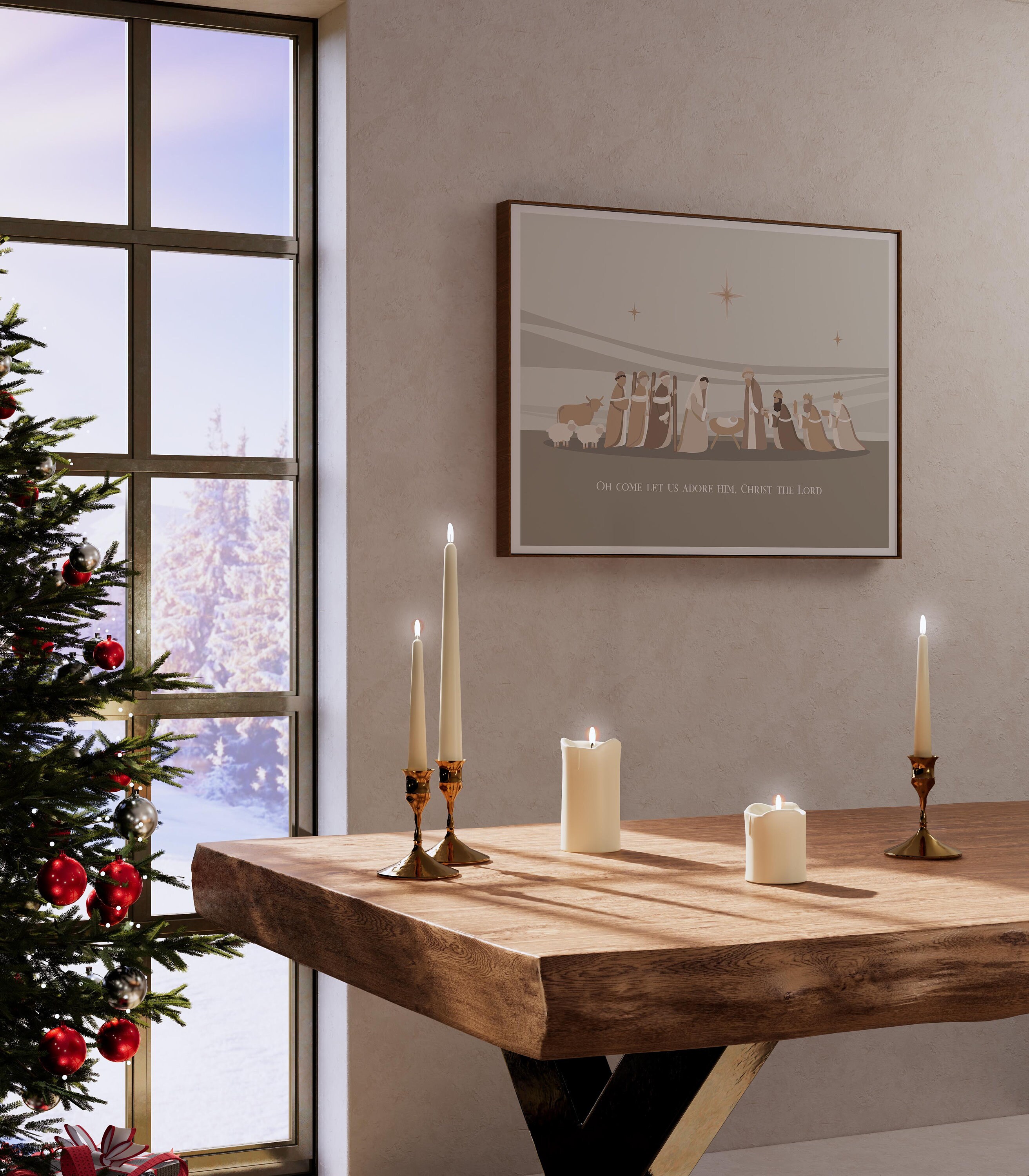 Nativity Scene Christmas Bible Verse Printable Wall Art Oh - Etsy