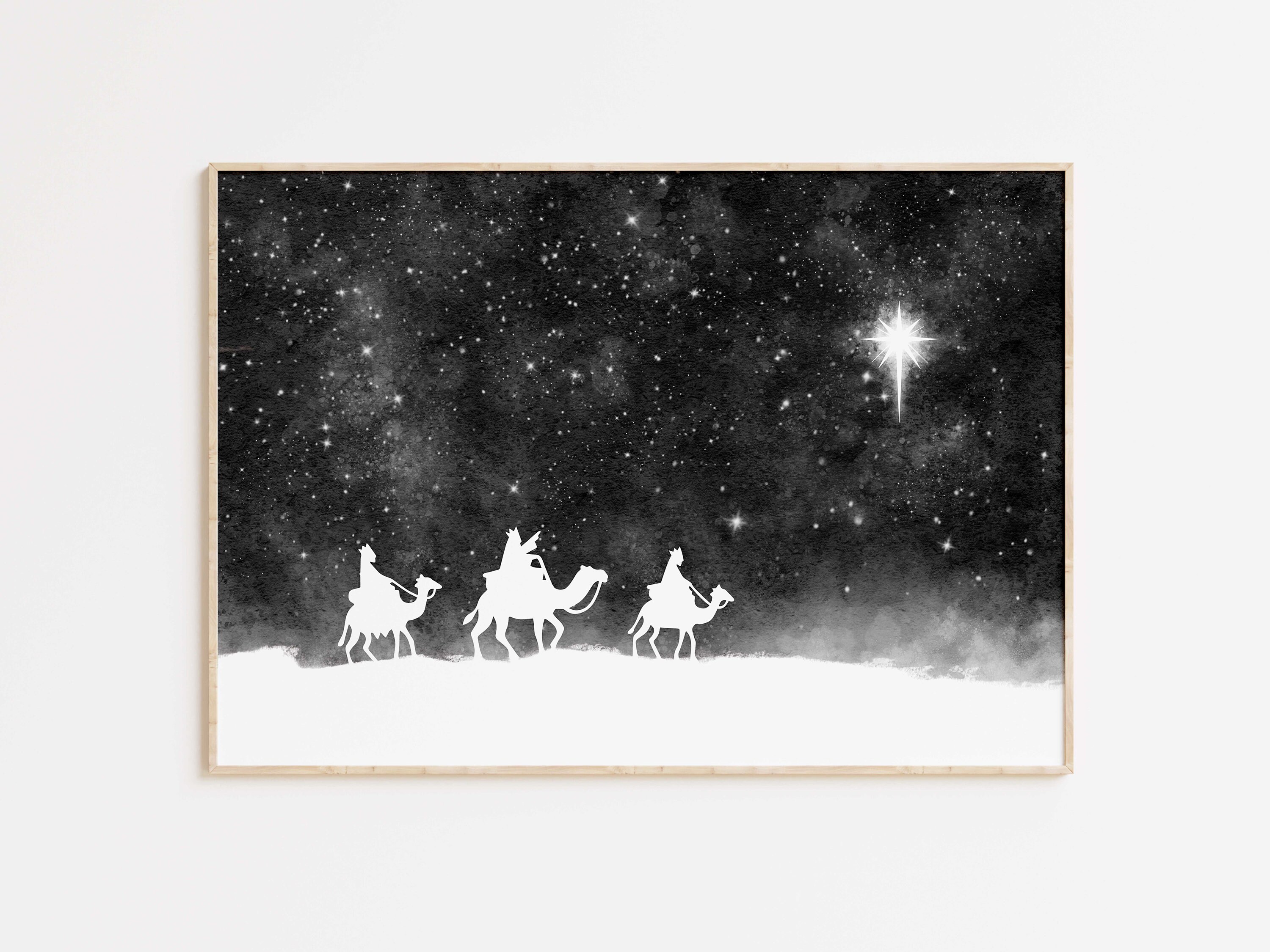 Star of Bethlehem 3 Wise Men Christian Printable Wall Art - Etsy