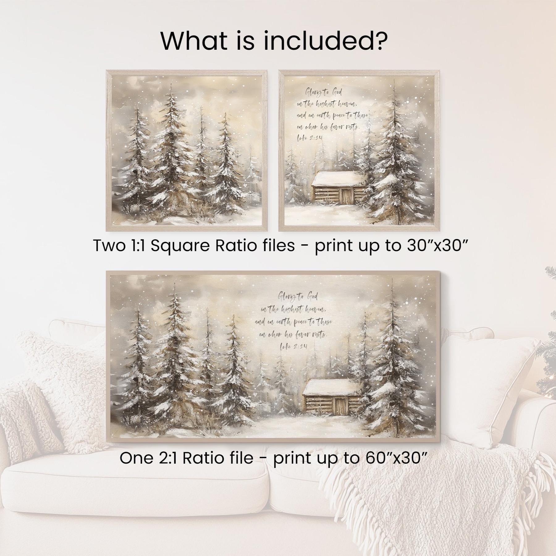 Christmas Panoramic Bible Verse Wall Art Printable, Luke 2:14 Christian ...