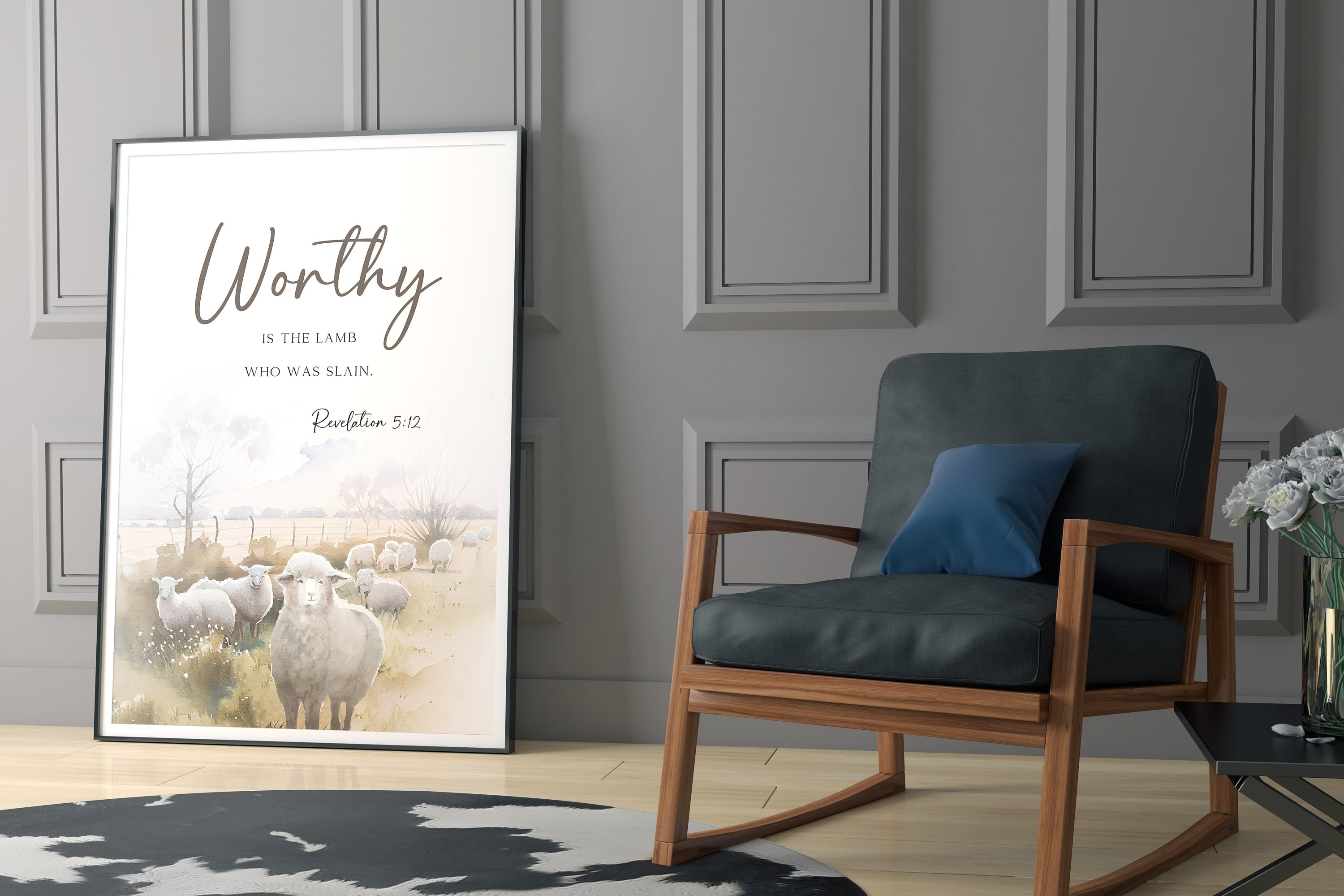 Worthy is the Lamb Who Was Slain Bible Verse Printable Wall Art ...