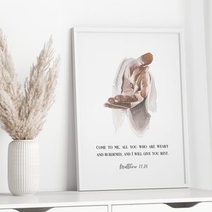 Matthew 11 28 Bible Verse Printable Wall Art, Come to Me, All You Who ...