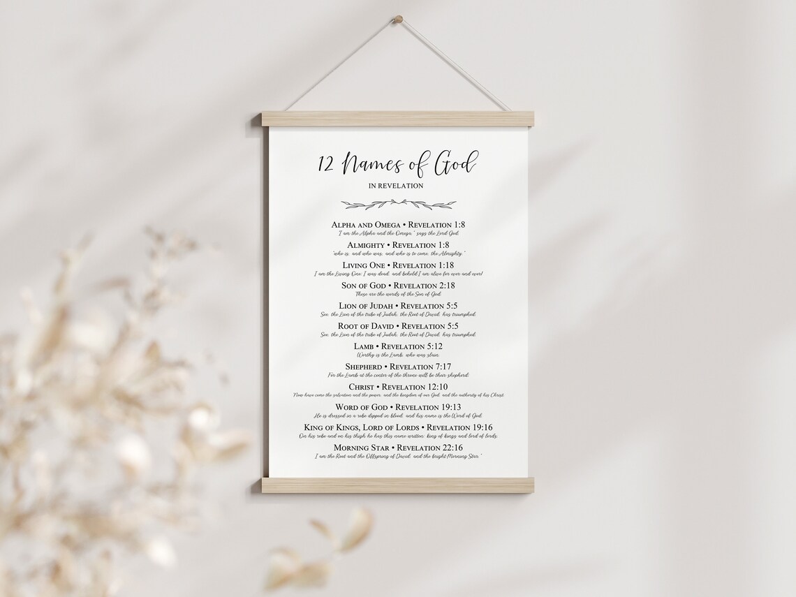 12 Names of God in Revelation New Testament Bible Verse - Etsy