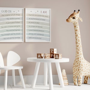 Who God is & Who I Am Christian Kids Affirmation Printable Wall Art ...