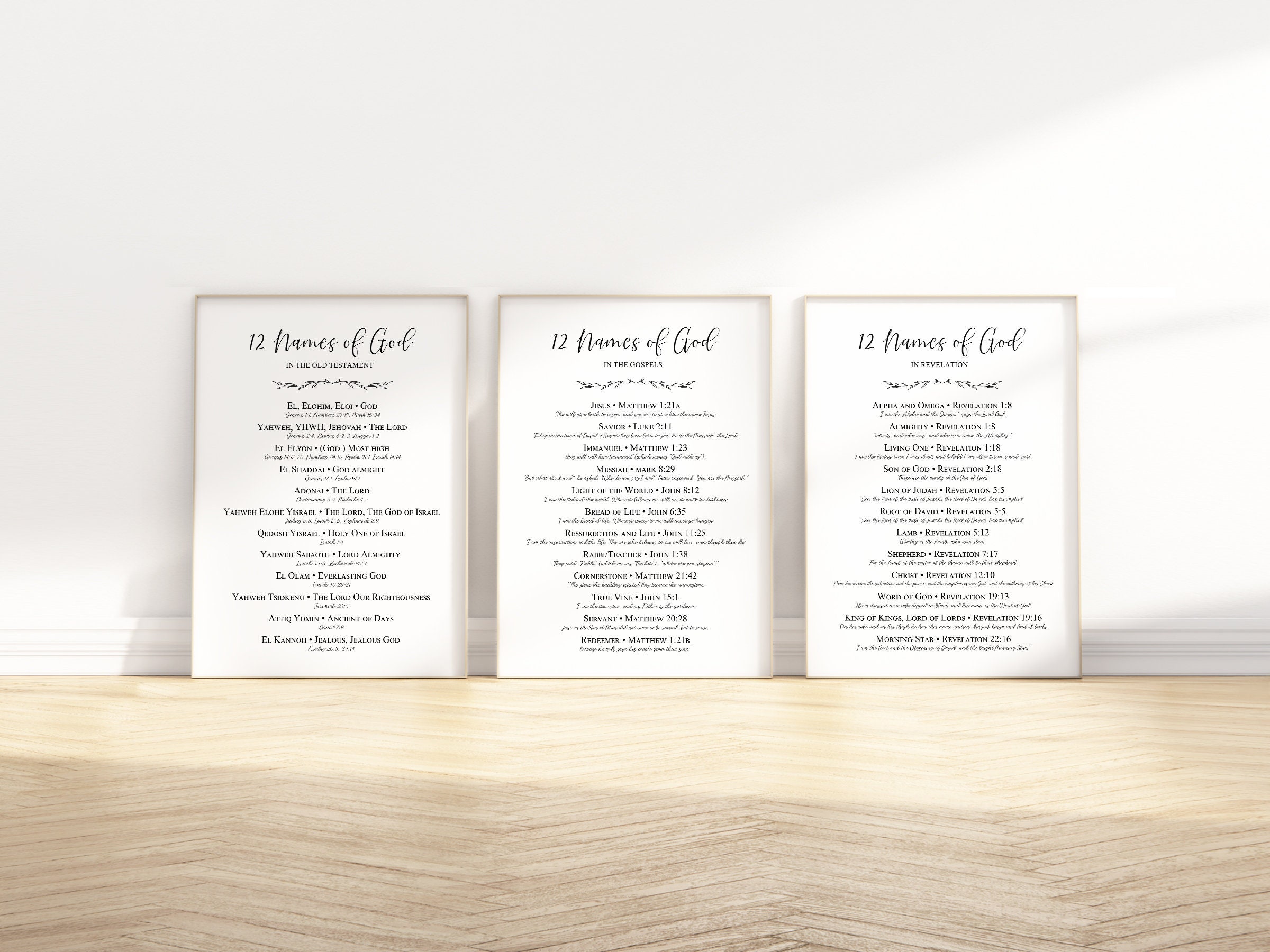 Names of God Bundle, Old & New Testament Gospel Revelation Bible Verse ...